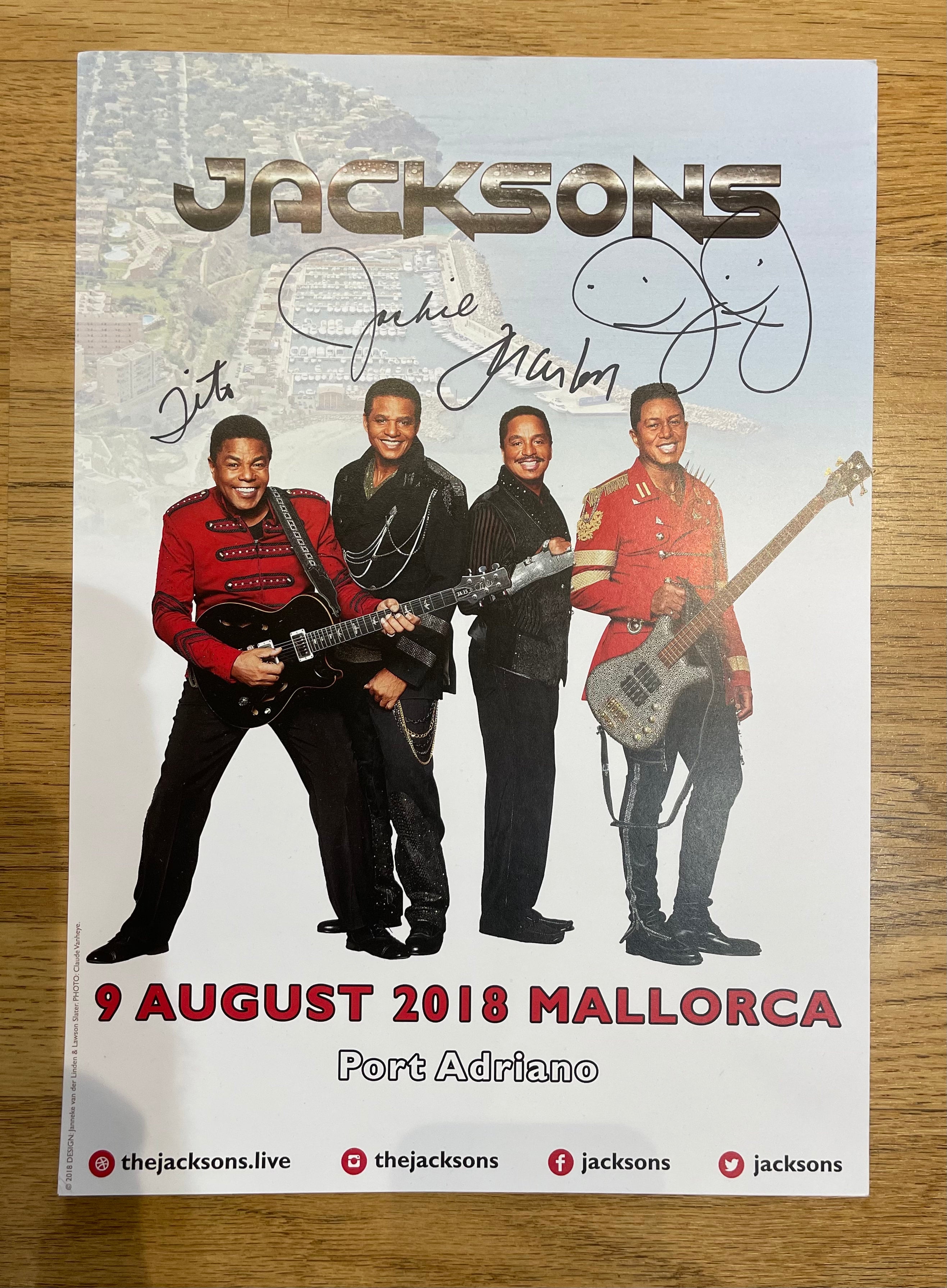 The Jacksons Mallorca 2018 Tour Poster A3 Signed | Jackson merchandise
